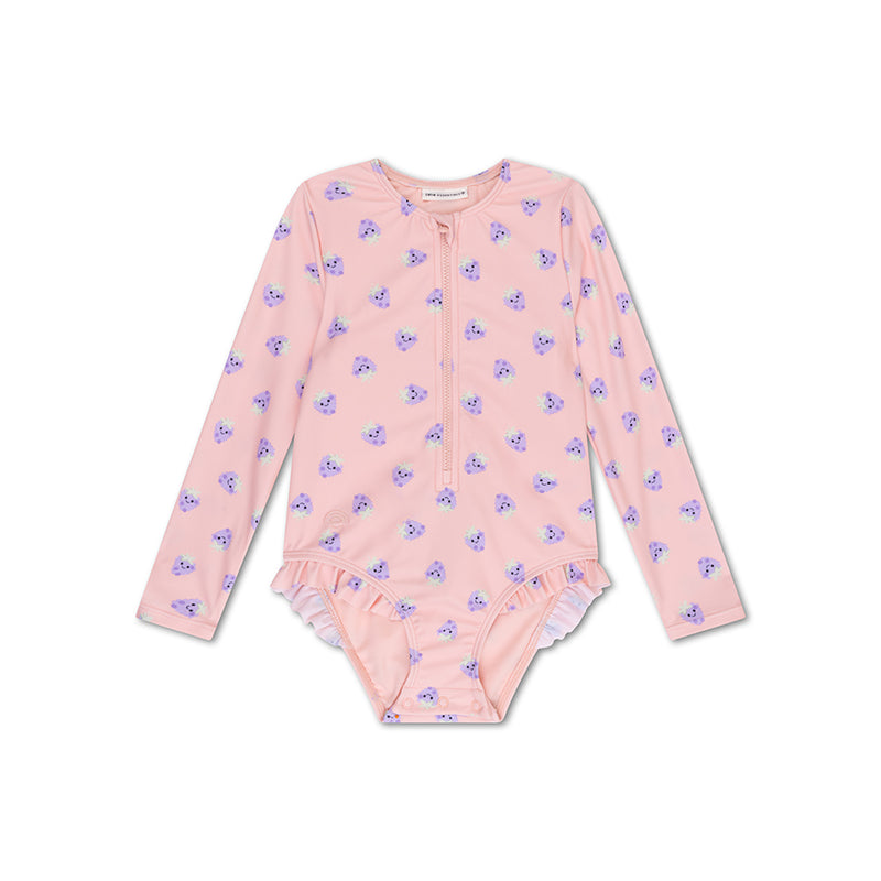 Maillot de bain UV Filles Avec Manches - Rose/Violet - Blackberry